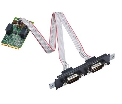 MOXA CP-132N-I-T: 2-портовая плата RS-422/485 для шины Mini PCI Express, male DB9, изоляция 2.5КВ
