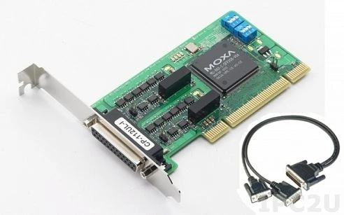 MOXA CP-112UL-I-DB9M: 2-портовая низкопрофильная плата RS-232/422/485 для шины Universal PCI ...